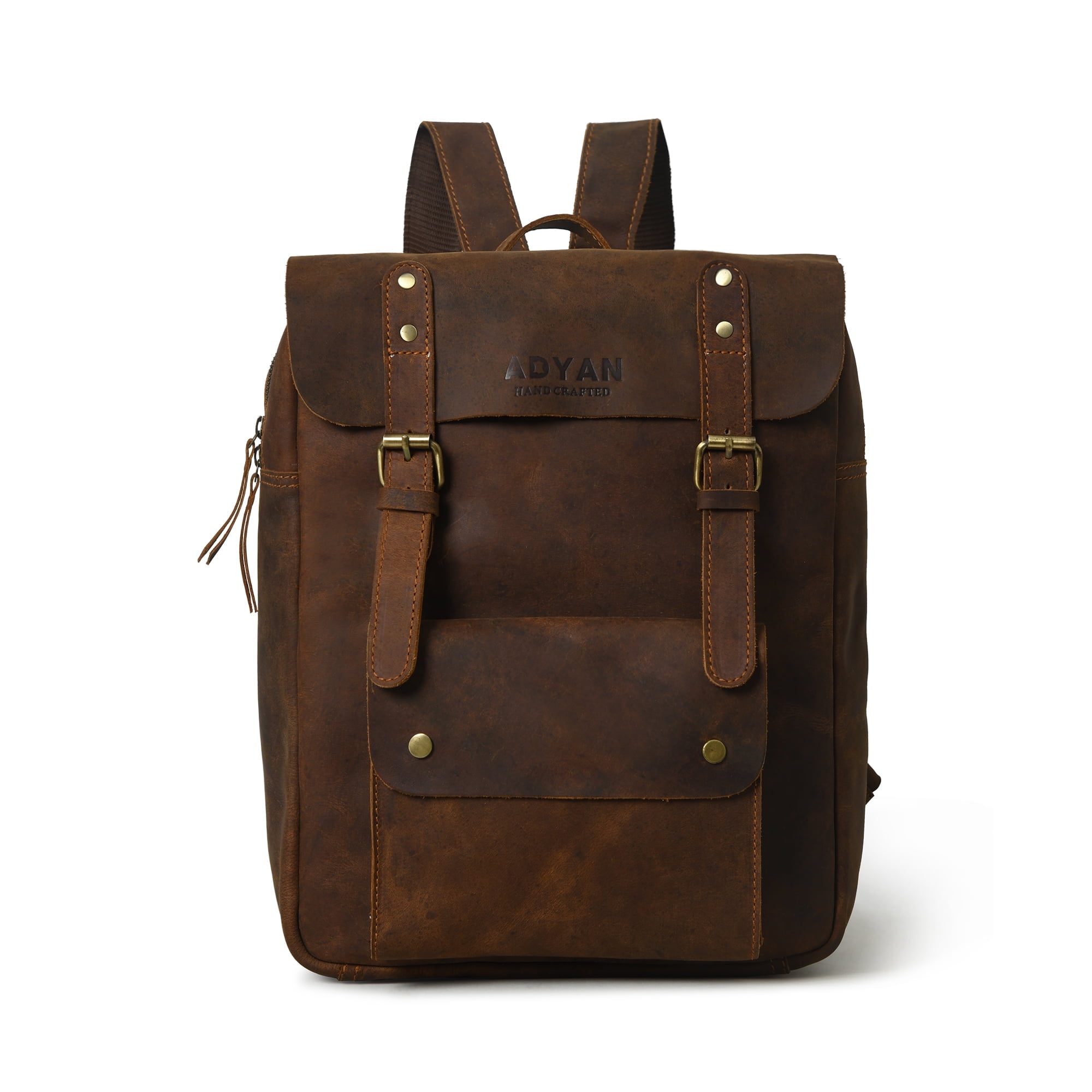 Generic Men’s Genuine Cowhide Leather Backpack with Laptop Compartment ...
