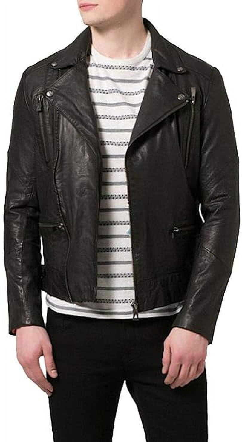 Men's Genuine Lambskin Leather Jacket Biker Soft Stylish Motorcycle Jacket A001 - Walmart.com
