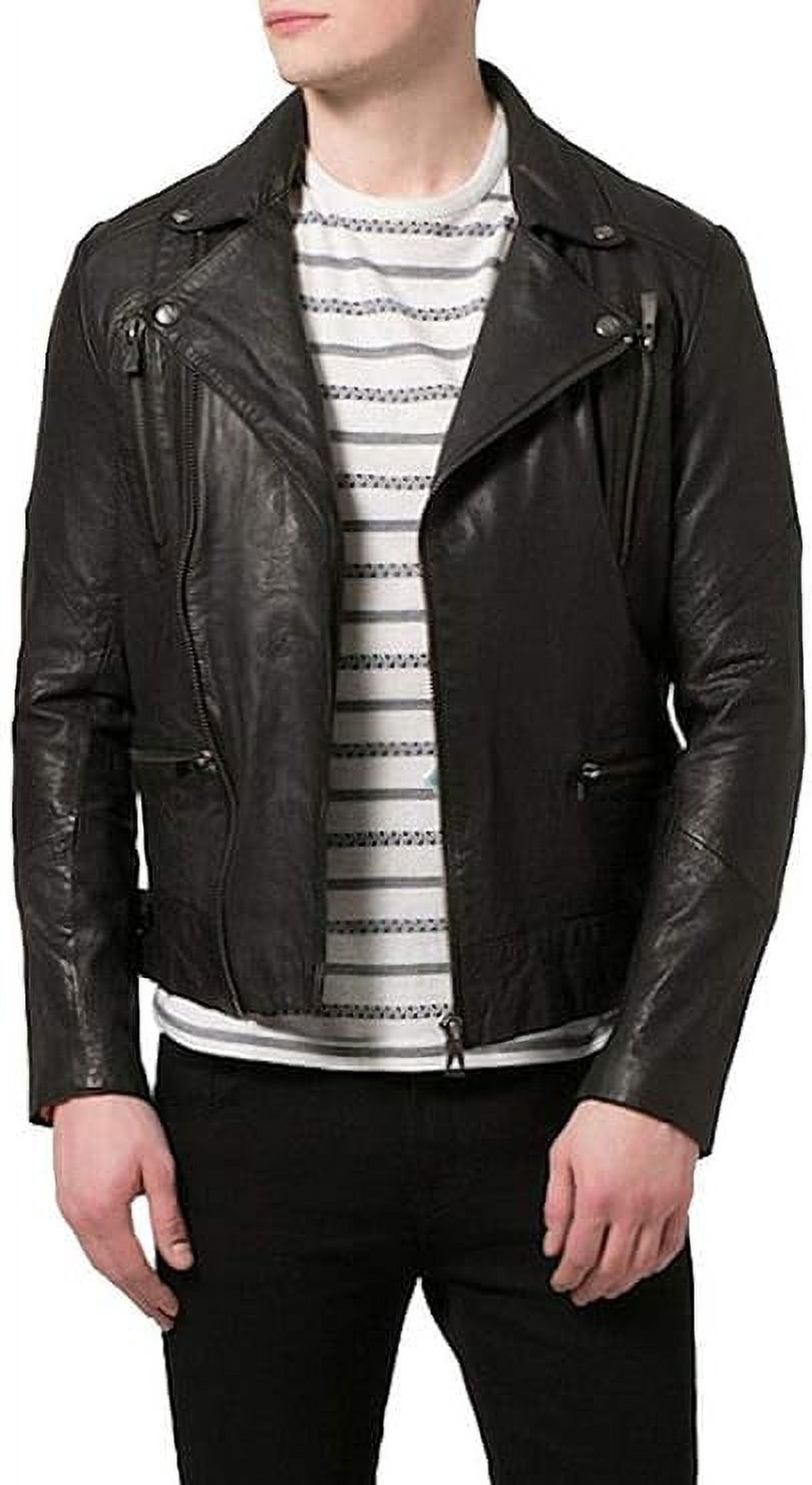 Men's Genuine Lambskin Leather Jacket Biker Soft Stylish Motorcycle Jacket A001 - Walmart.com