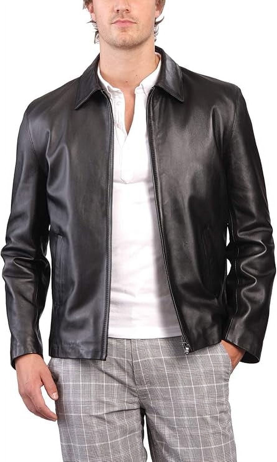 Men's Genuine Lambskin Leather Jacket Biker Soft Stylish Motorcycle Jacket MJF007 - Walmart.com