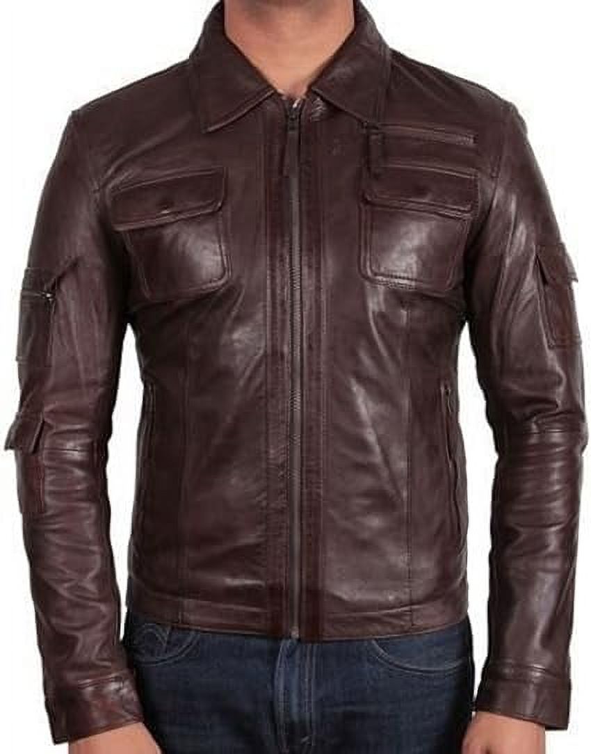 Men's Genuine Lambskin Leather Jacket Biker Soft Stylish Motorcycle Jacket MJF751 - Walmart.com