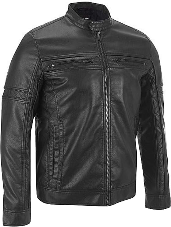 Men's Genuine Lambskin Leather Jacket Slim fit Biker Motorcycle jacket A076 - Walmart.com