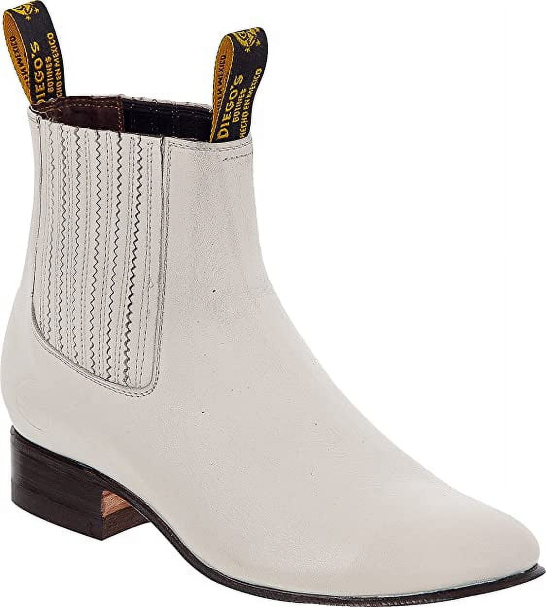 Men’s Genuine Leather Classic Botin Short Ankle Smooth Leather Cowboy ...