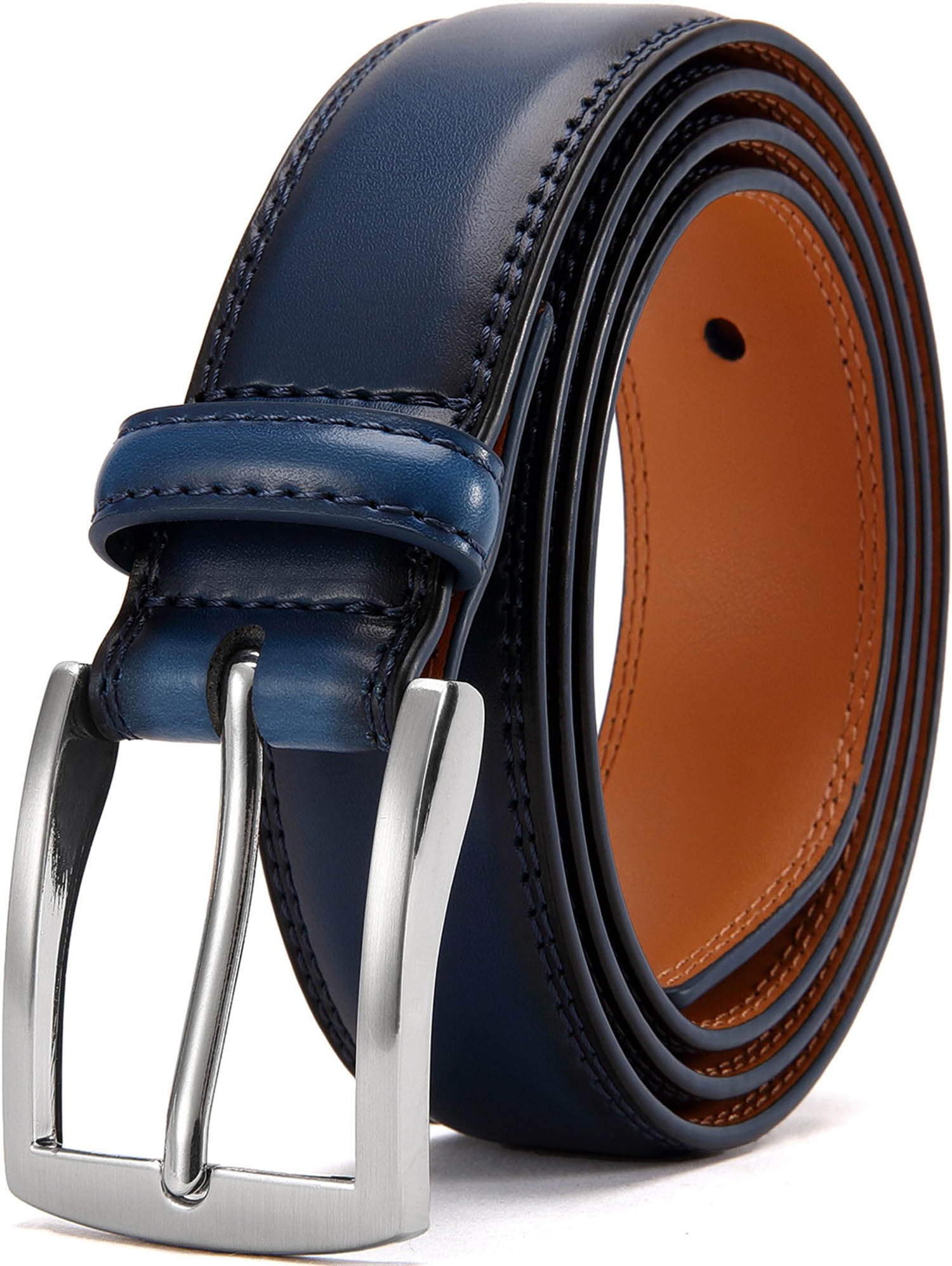 Men's Genuine Leather Dress Belt, Casual Suit Jeans Belt - Single Tip ...