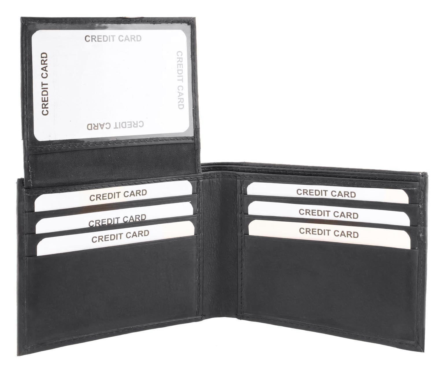 Men's Genuine Leather Slim Multi Credit Card Holder Bifold Men's Wallet ...