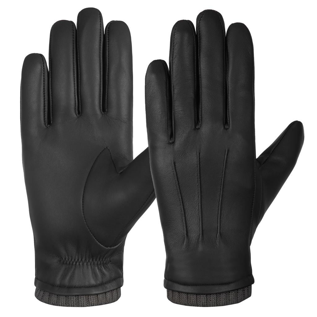 Men's Genuine Leather Winter Lined Gloves, Made With Genuine Sheep Skin ...