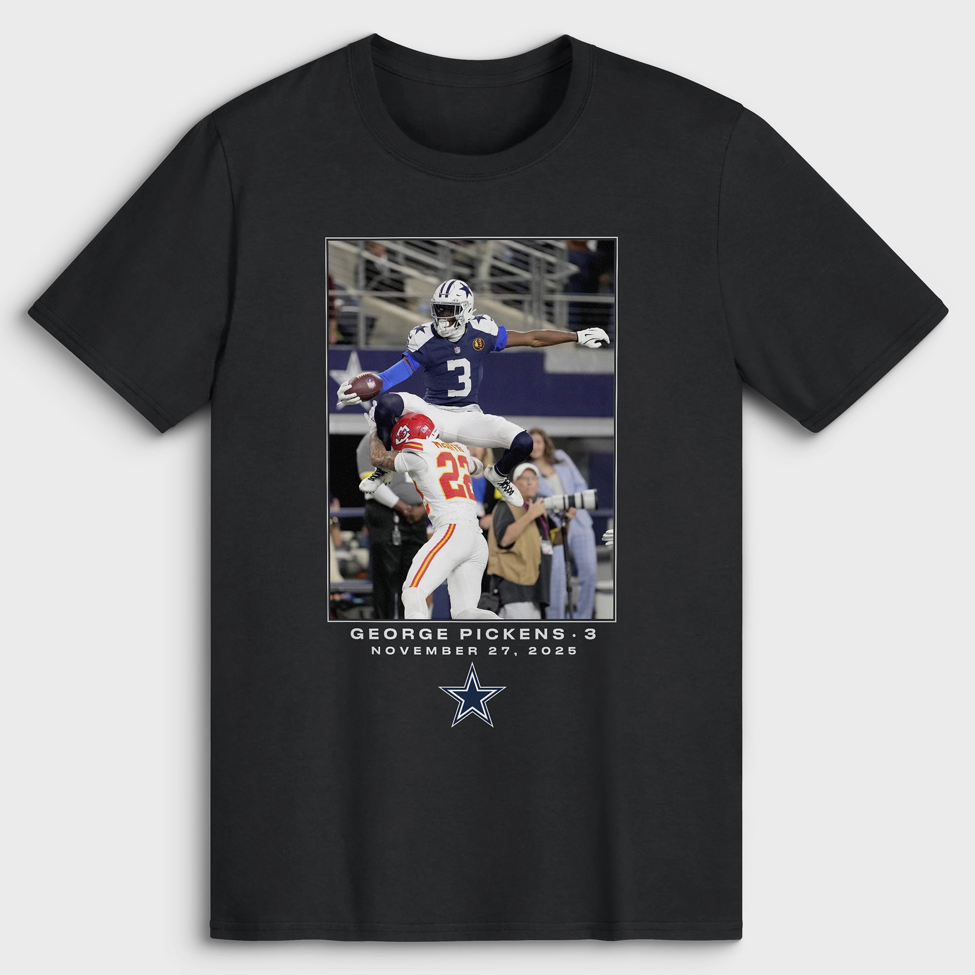 Men's George Pickens Black Dallas Cowboys NFL Flash Features Week 13 T ...