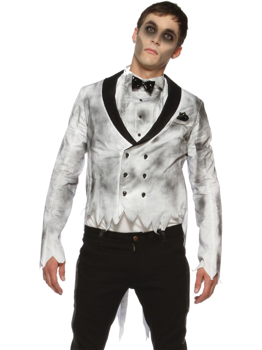 Men's Ghostly Zombie Undead Wedding Day Groom Tuxedo Jacket Costume ...