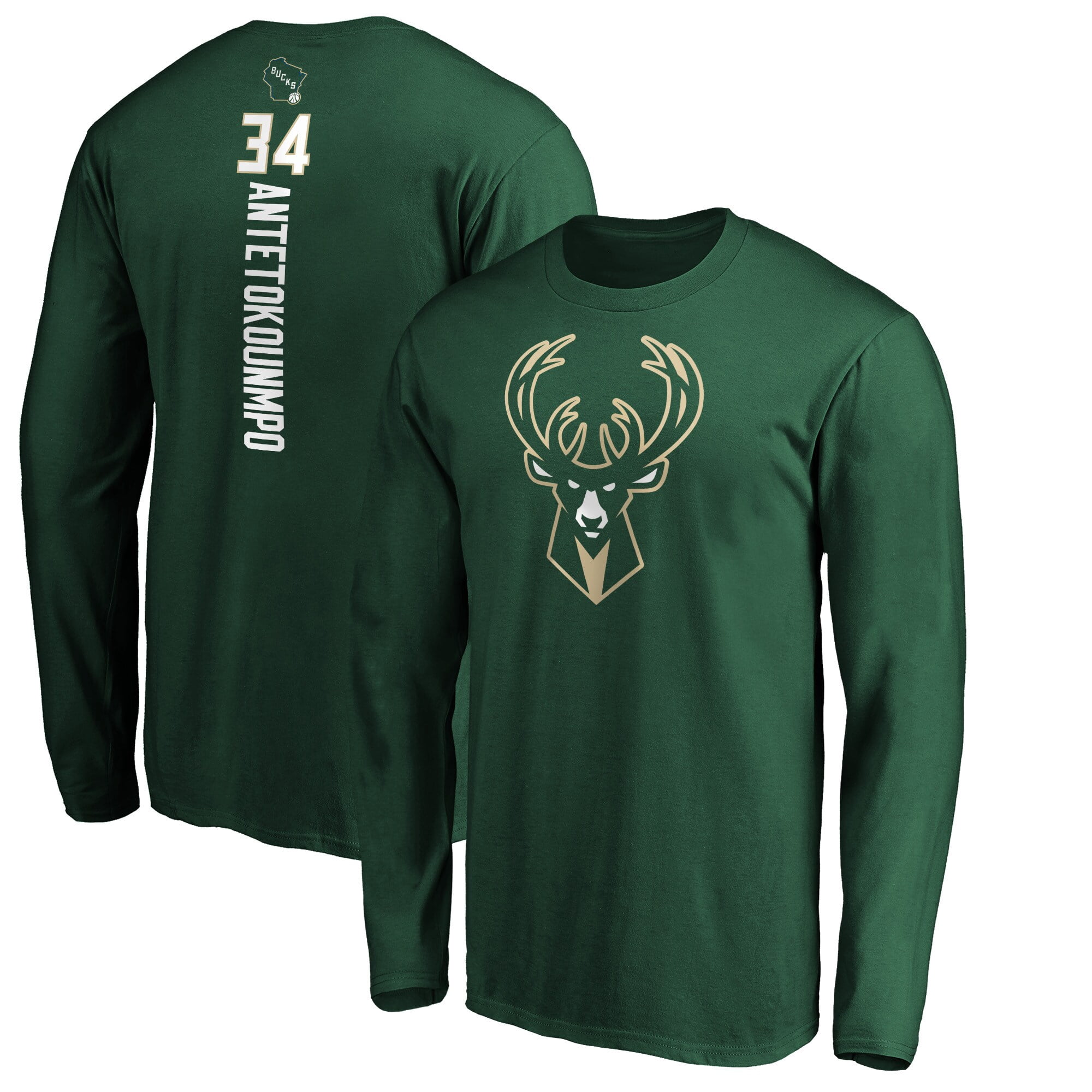 Men's Giannis Antetokounmpo Hunter Green Milwaukee Bucks Playmaker Name ...