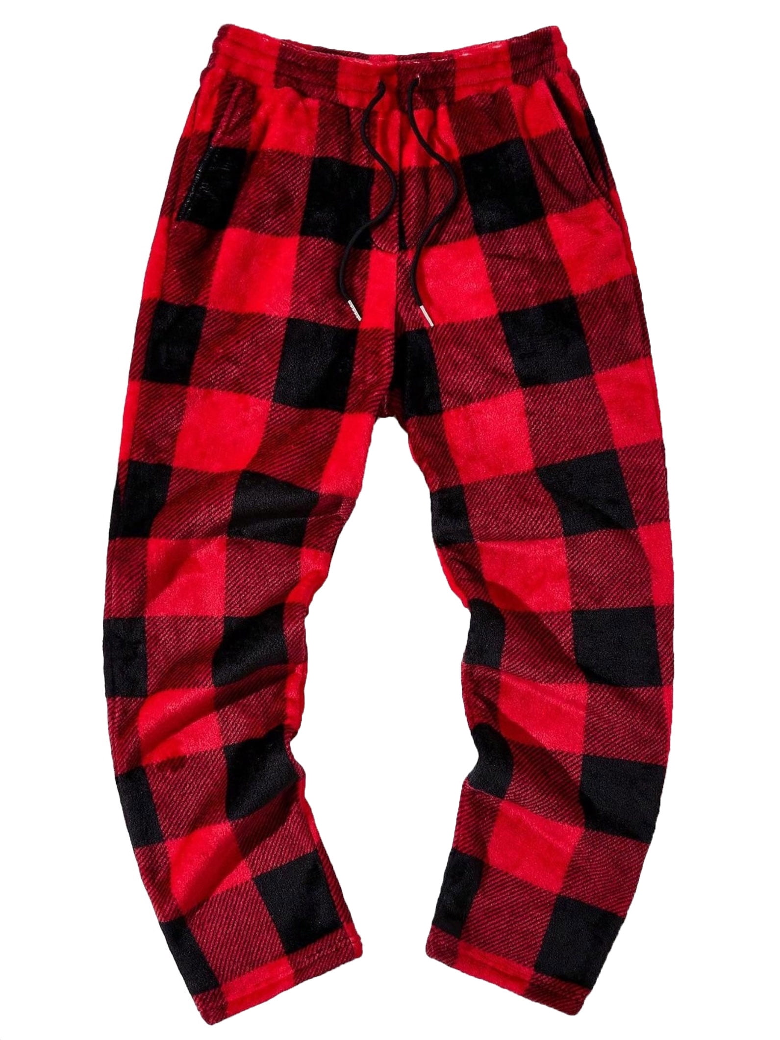 Men's Gingham Straight Leg Red Sweatpants M (38) - Walmart.com