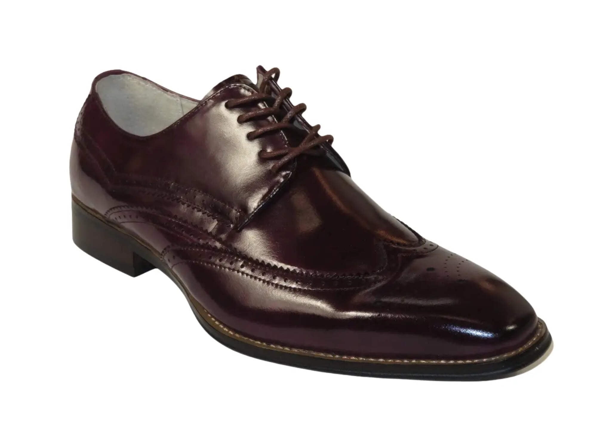Men's Giovanni Shoes High Quality Leather Wing Tip Derby LINCOLN ...