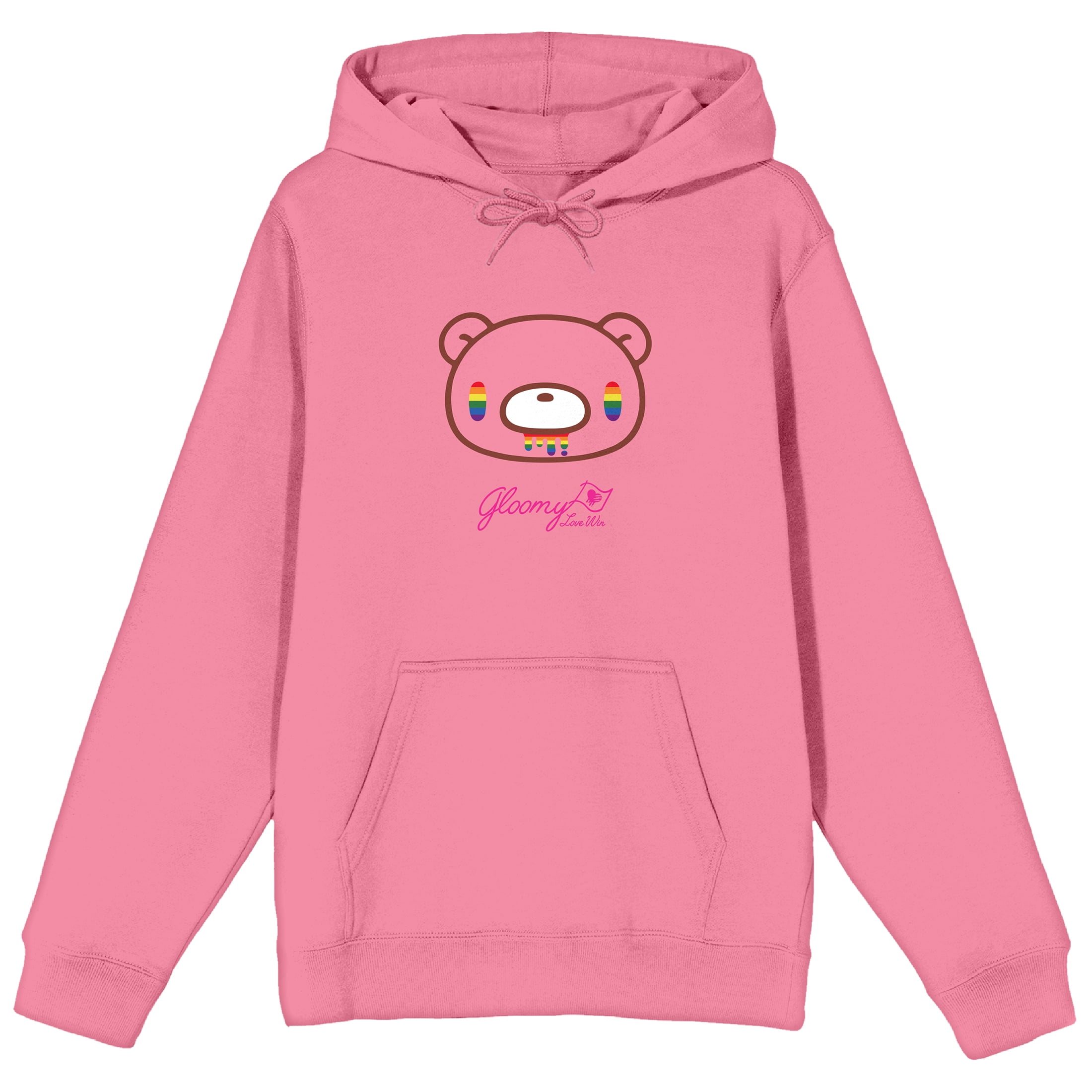 Gloomy Bear Pink Bear With Rainbow Eyes Gloomy Cursive Text on Pink ...
