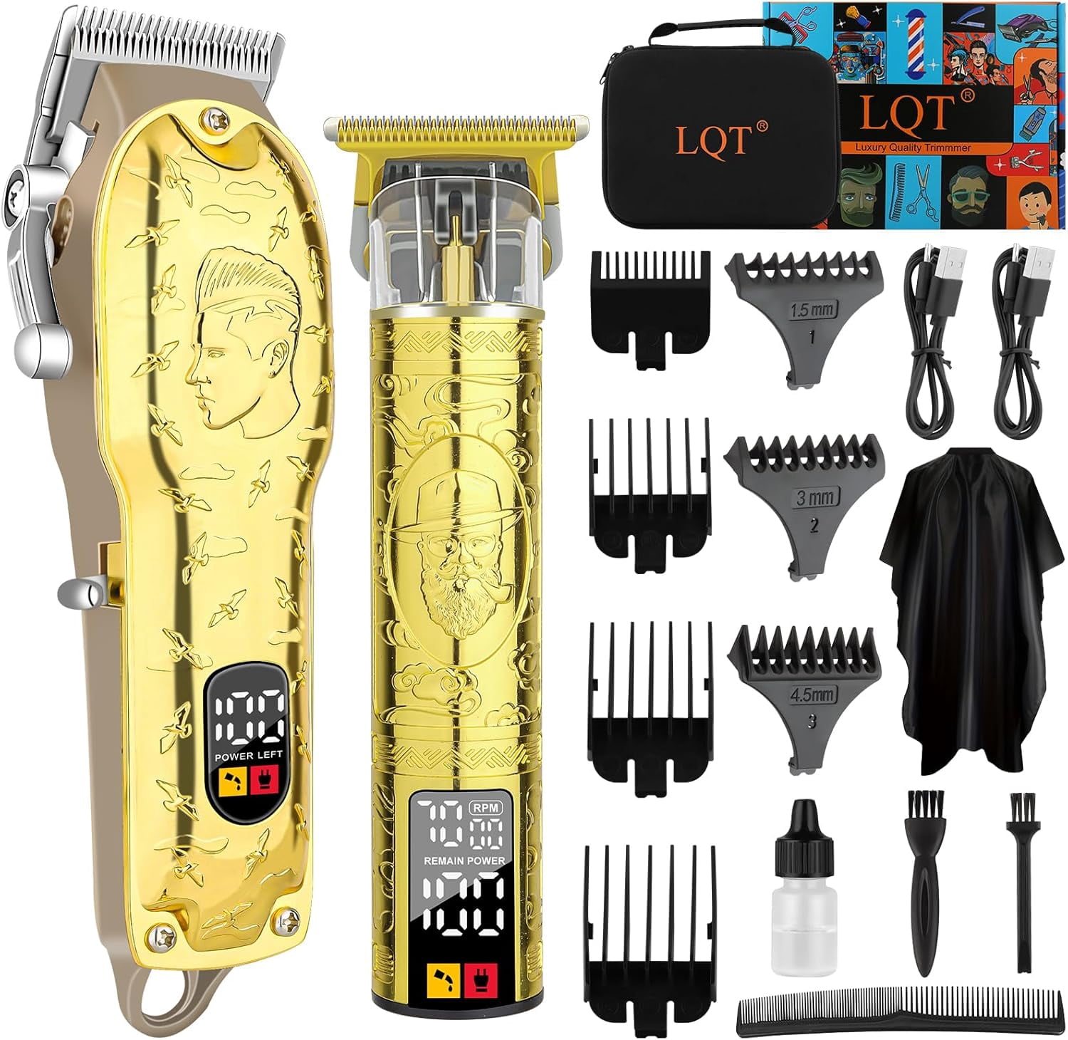 Men’s Gold Hair Clippers, Cordless fessional Barber Clippers & Trimmers ...