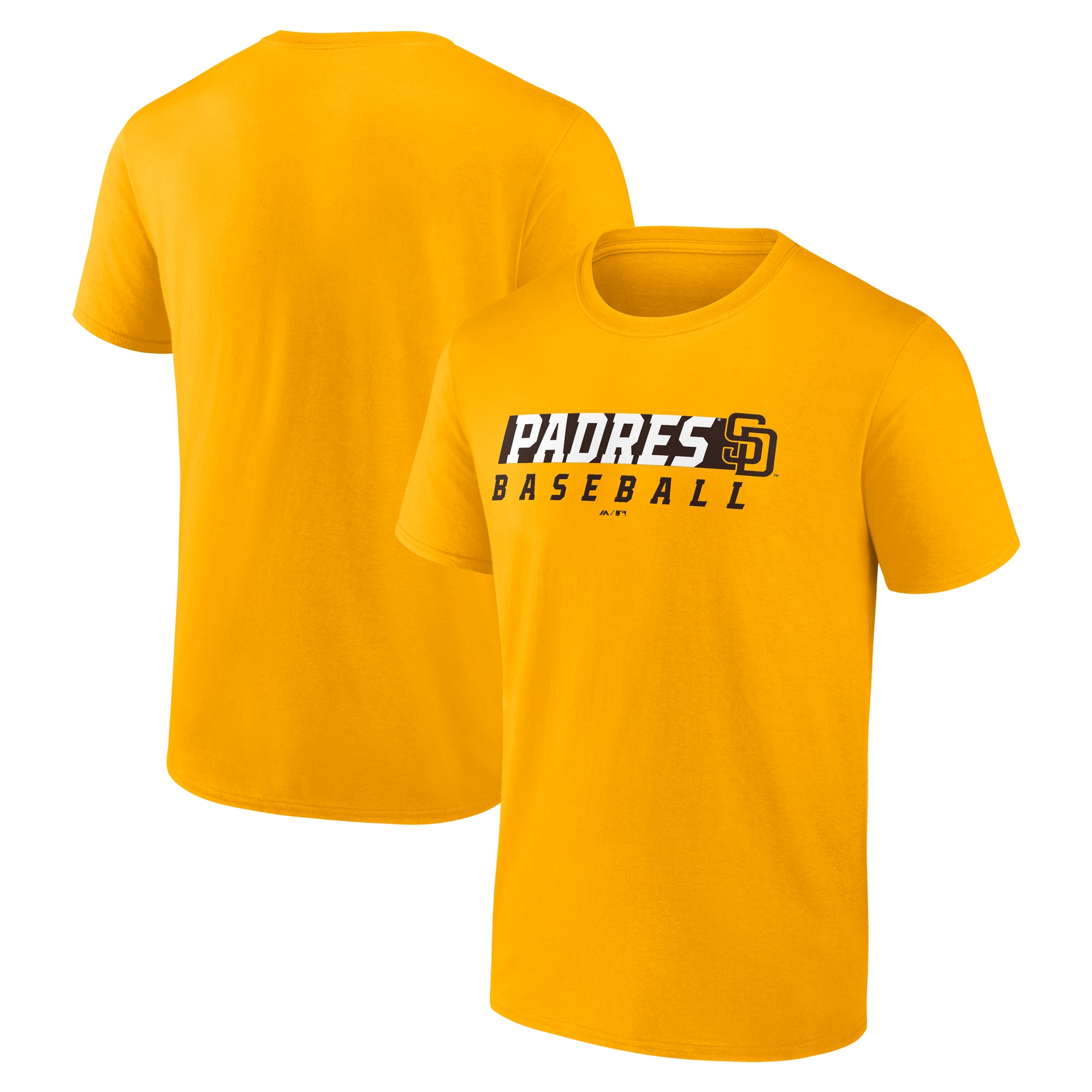 San Diego Padres Men's Gold Double Down Cotton T-Shirt, Up to Size 3XL ...