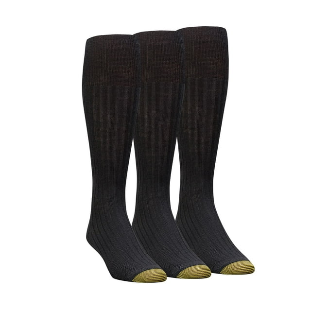 Men's Gold Toe 1446S Windsor Wool Crew Dress Socks - 3 Pack (Charcoal O ...
