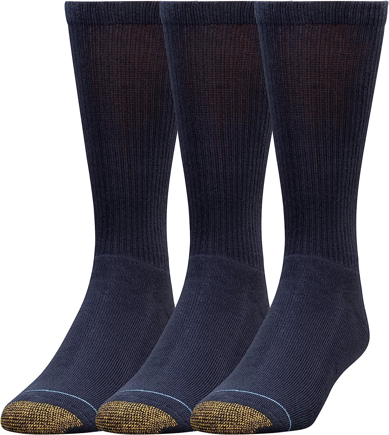 Men's Gold Toe 2306S Moisture Control Uptown Crew Socks - 3 Pack (Navy ...