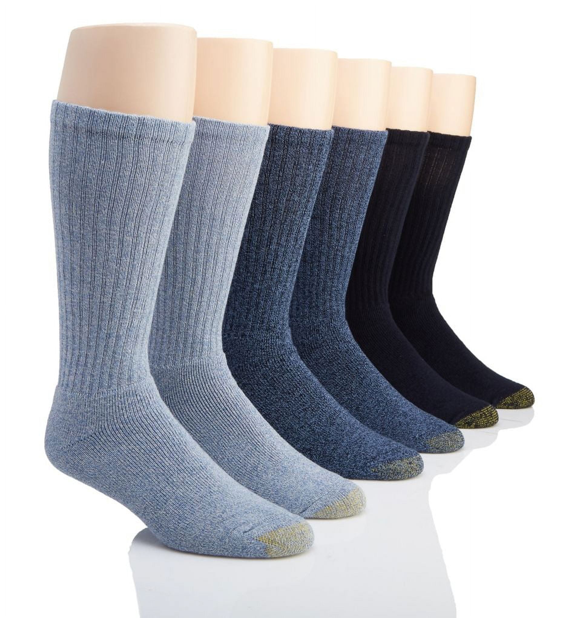 Men's Gold Toe 3400S Moisture Control Harrington Crew Sock - 6 Pack ...