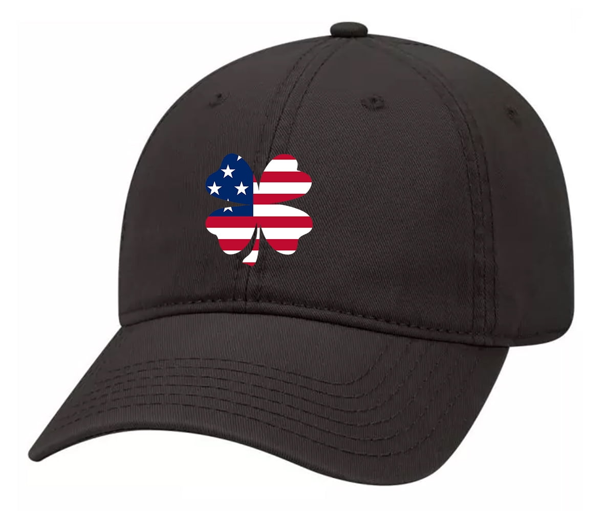 Men's Golf American Flag Lucky Clover Embroidered Twill Unstructured ...