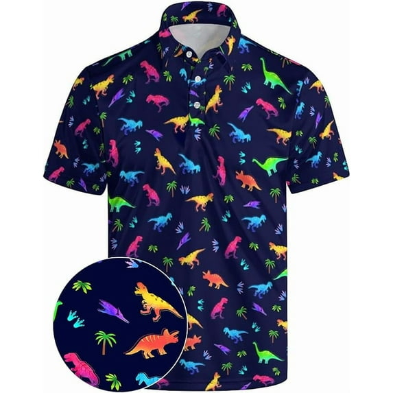 Men’s Golf Polo Shirts - Hawaiian Print Golf Shirt for Men Quick-Dry ...