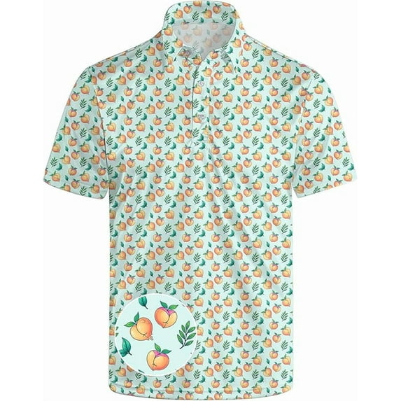 Men’s Golf Polo Shirts - Hawaiian Print Golf Shirt for Men Quick-Dry ...