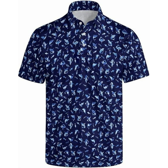 Men’s Golf Polo Shirts - Hawaiian Print Golf Shirt for Men Quick-Dry ...