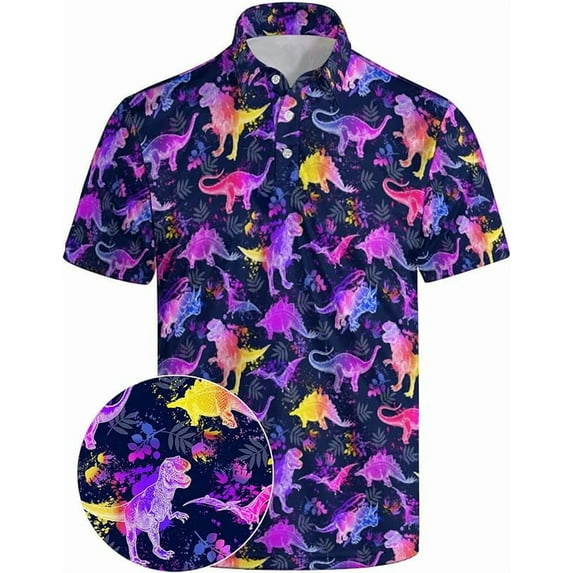 Men’s Golf Polo Shirts - Hawaiian Print Golf Shirt for Men Quick-Dry ...
