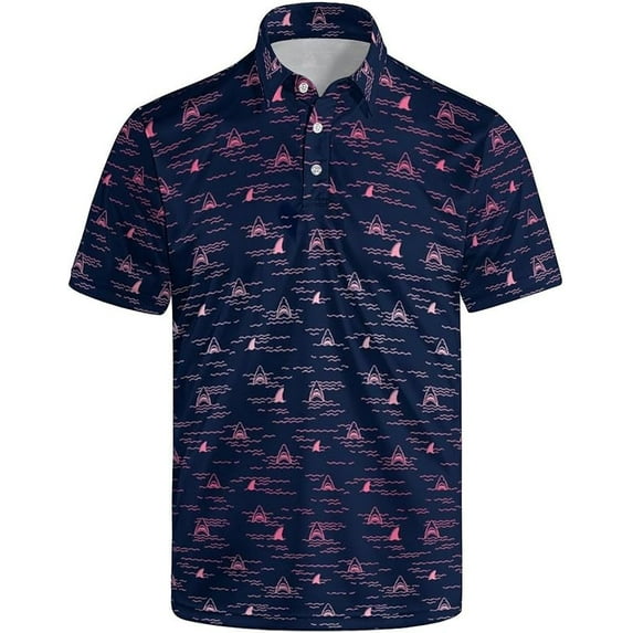 Men’s Golf Polo Shirts - Hawaiian Print Golf Shirt for Men Quick-Dry ...