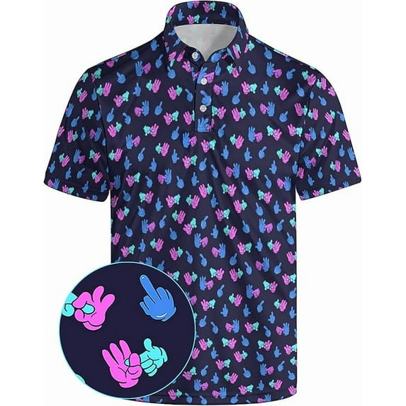 Men’s Golf Polo Shirts - Hawaiian Print Golf Shirt for Men Quick-Dry ...