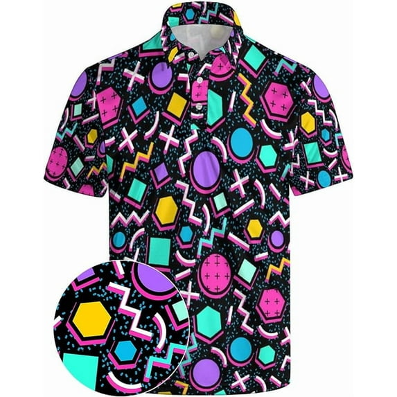 Men’s Golf Polo Shirts - Hawaiian Print Golf Shirt for Men Quick-Dry ...