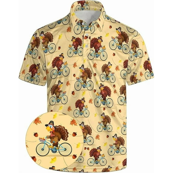 Men’s Golf Polo Shirts - Hawaiian Print Golf Shirt for Men Quick-Dry ...