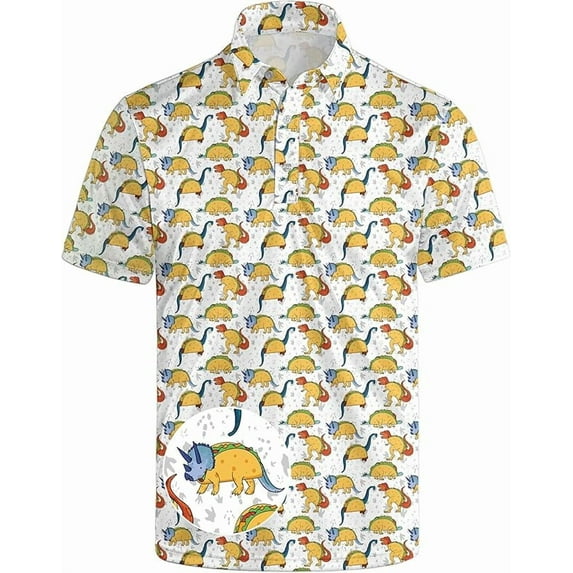 Men’s Golf Polo Shirts - Hawaiian Print Golf Shirt for Men Quick-Dry ...