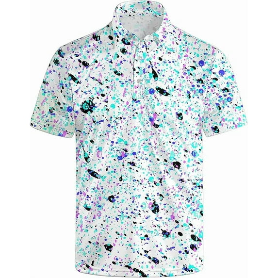Men’s Golf Polo Shirts - Hawaiian Print Golf Shirt for Men Quick-Dry ...