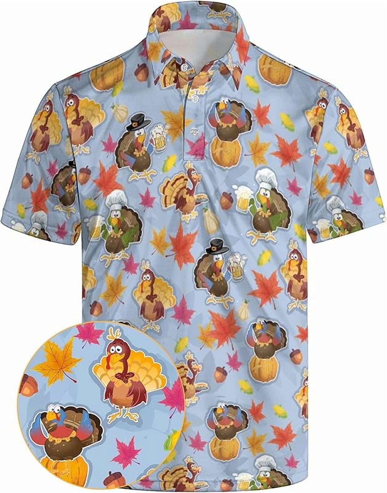 Men’s Golf Polo Shirts - Hawaiian Print Golf Shirt for Men Quick-Dry ...