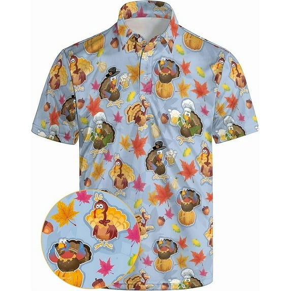 Men’s Golf Polo Shirts - Hawaiian Print Golf Shirt for Men Quick-Dry ...