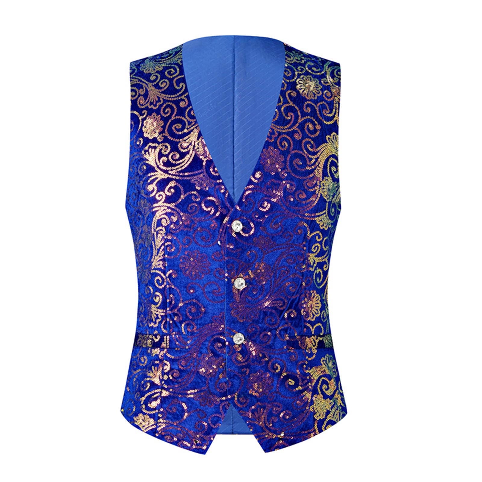 Men's Gothic Formal Dress Paisley Floral Jacquard Waistcoat Medieval ...
