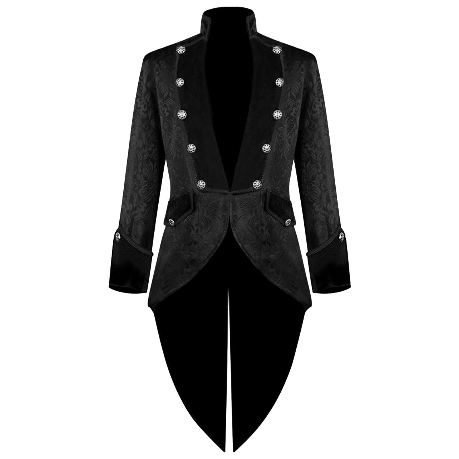 Men's Gothic Tailcoat Coat Slim Fit Retro Punk Tuxedo Jacket Halloween ...