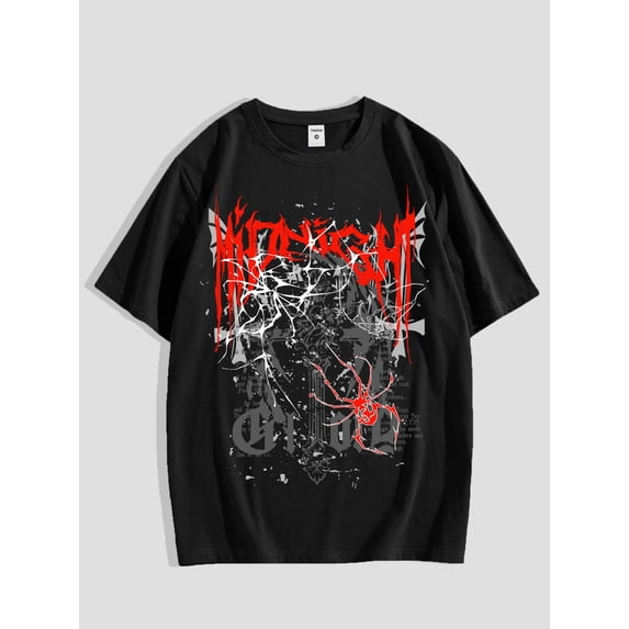 Men's Gothic Y2K Spider Graphic T-Shirt - Walmart.com