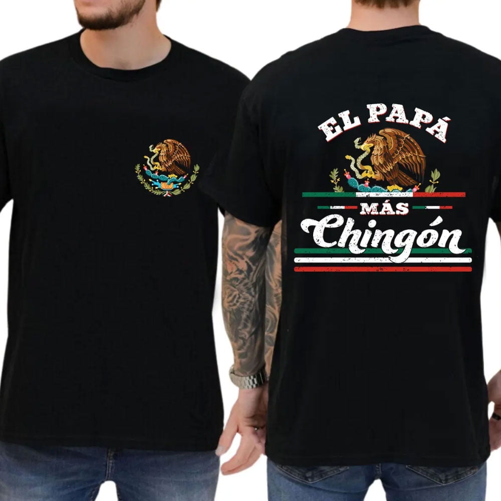 Men’s Graphic T-Shirt, El Papa Mas Chingon Mexican Flag Eagle Design ...