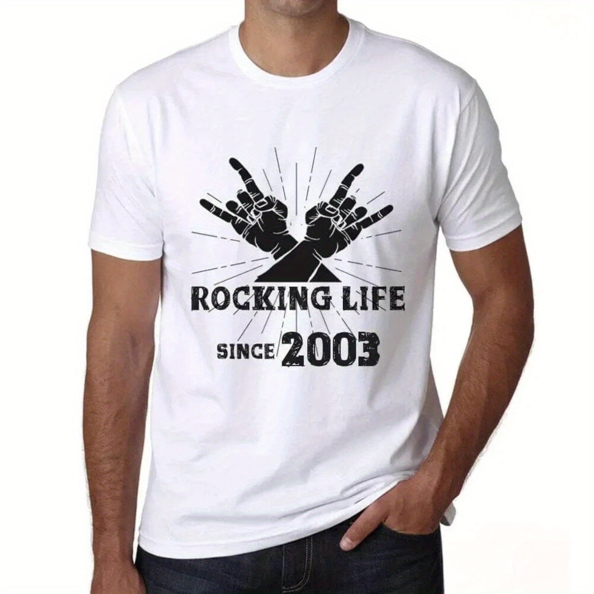 Men's Graphic T-Shirt Rocking Life Since 2003 21st Birthday Anniversary ...
