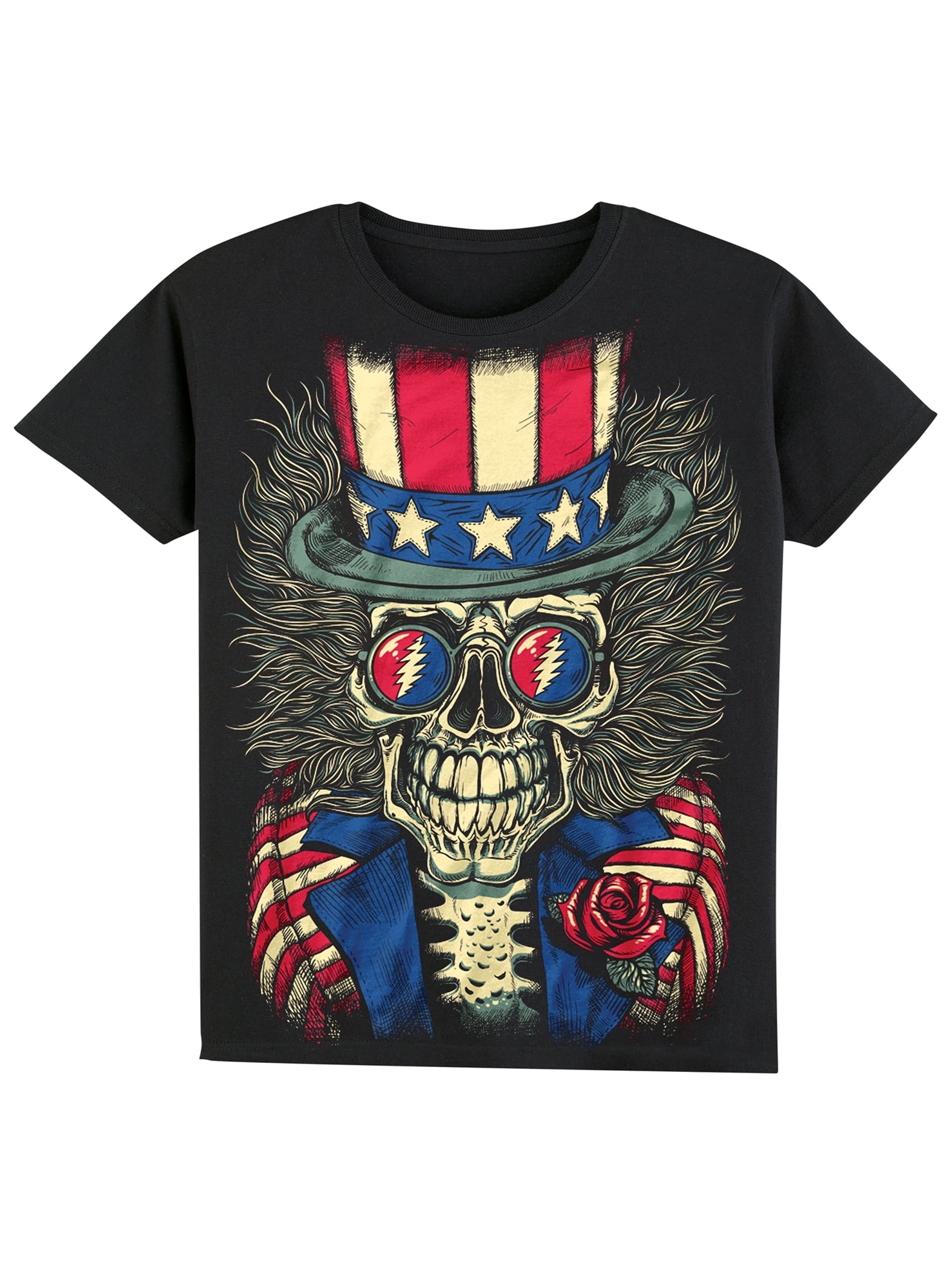 Men's Grateful Dead Patriotic Skelly Subway T-shirt X-Large Black ...