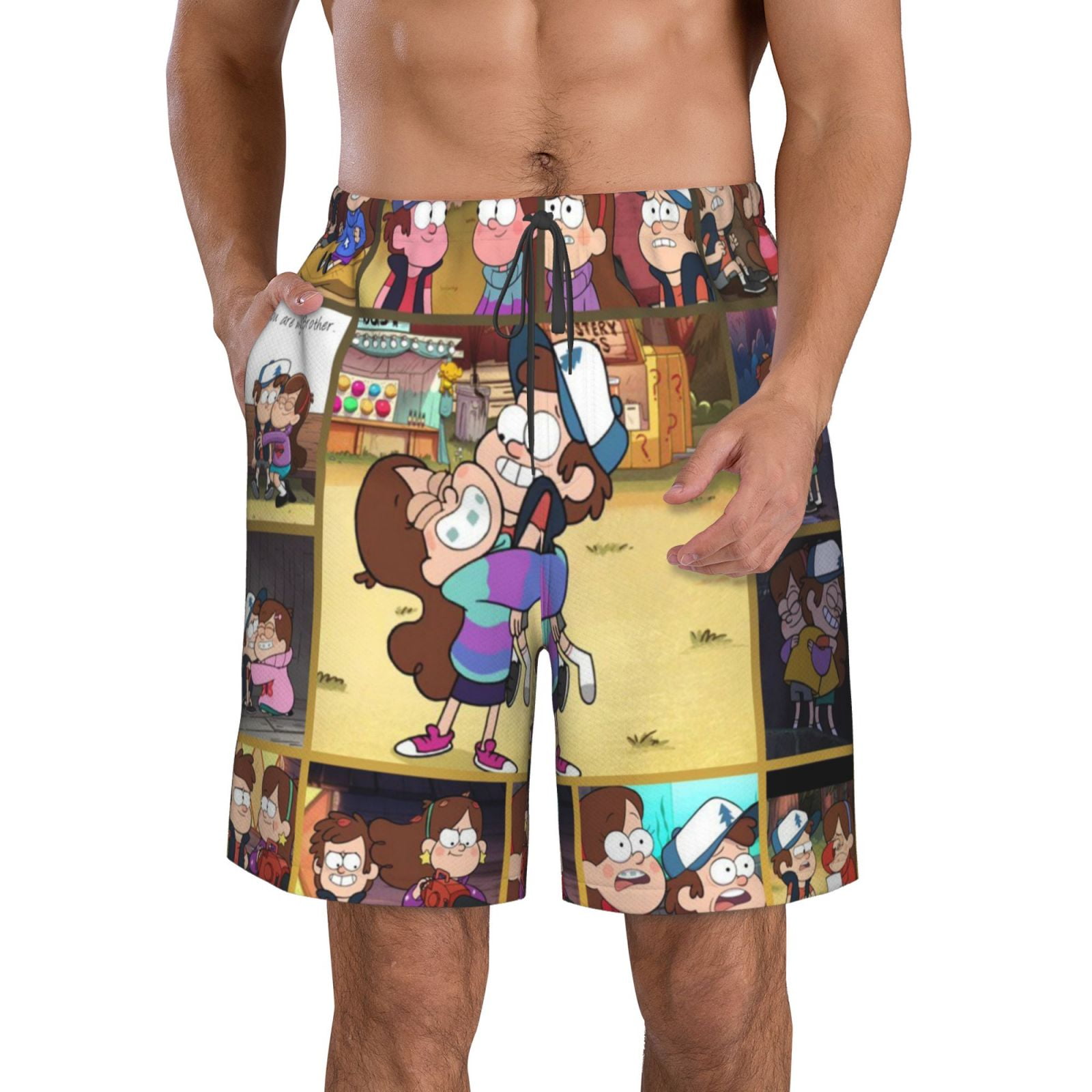 Men's Gravity Fall Beach Shorts Hot Summer Swim Trunks Sports Running ...