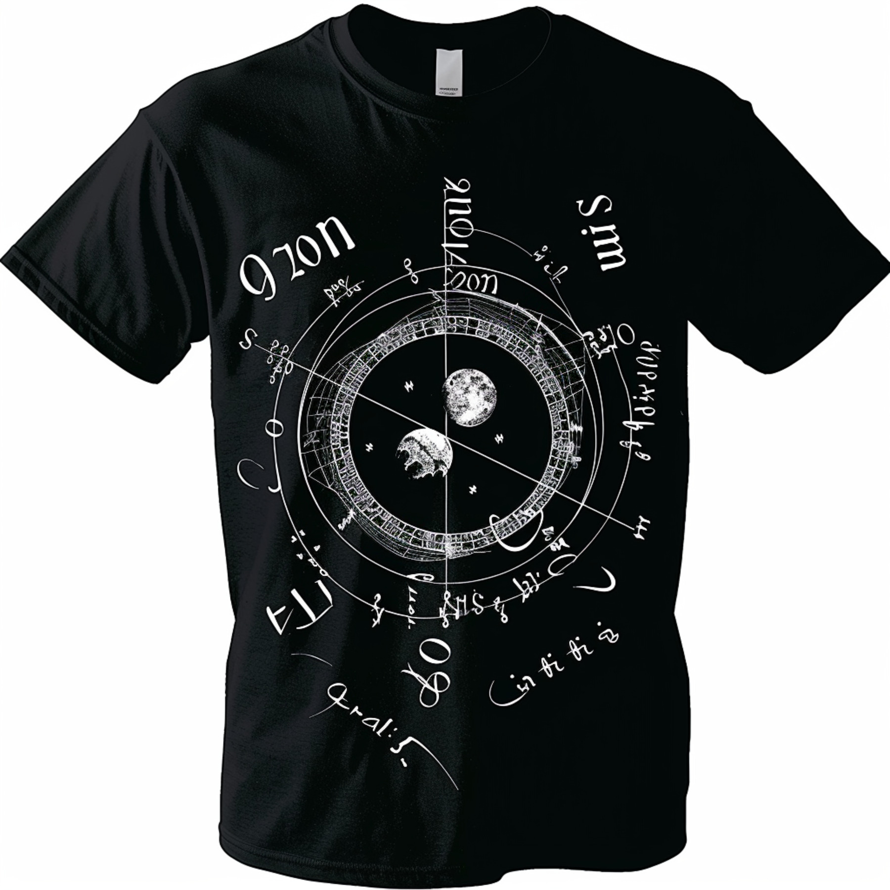 Men's Gravity Physics T Shirt Equations Mathematical Symbols Black Tee ...