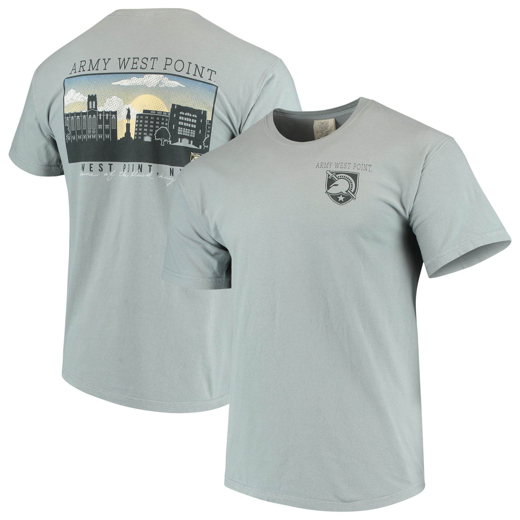 Men's Gray Army Black Knights Team Comfort Colors Campus Scenery T ...