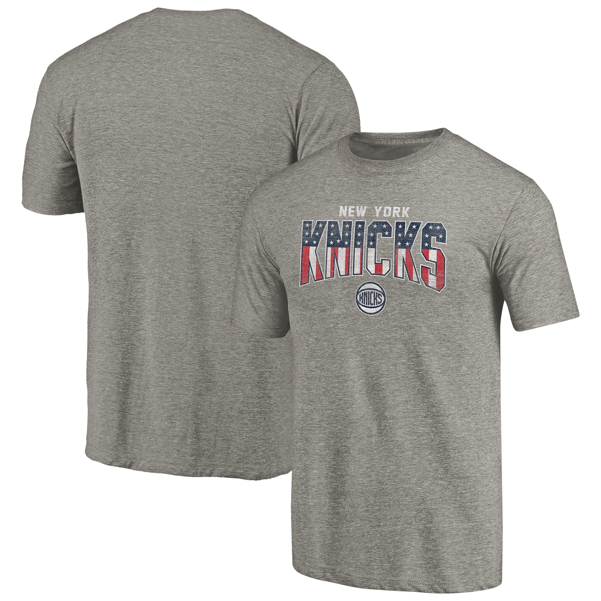 Men's Gray New York Knicks Freedom Tri-Blend T-Shirt - Walmart.com