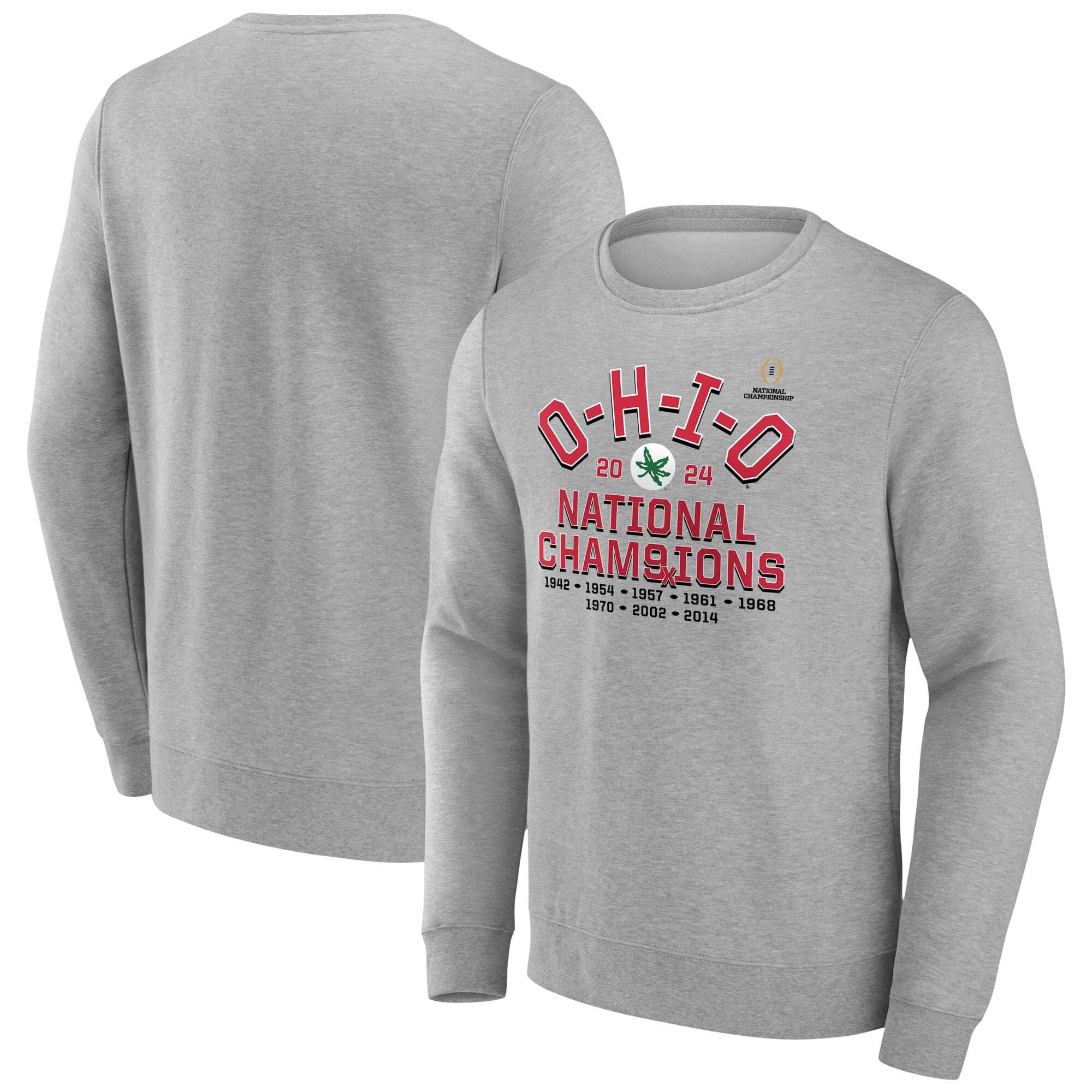 Men's Gray Ohio State Buckeyes Nine-Time Football National Champions ...