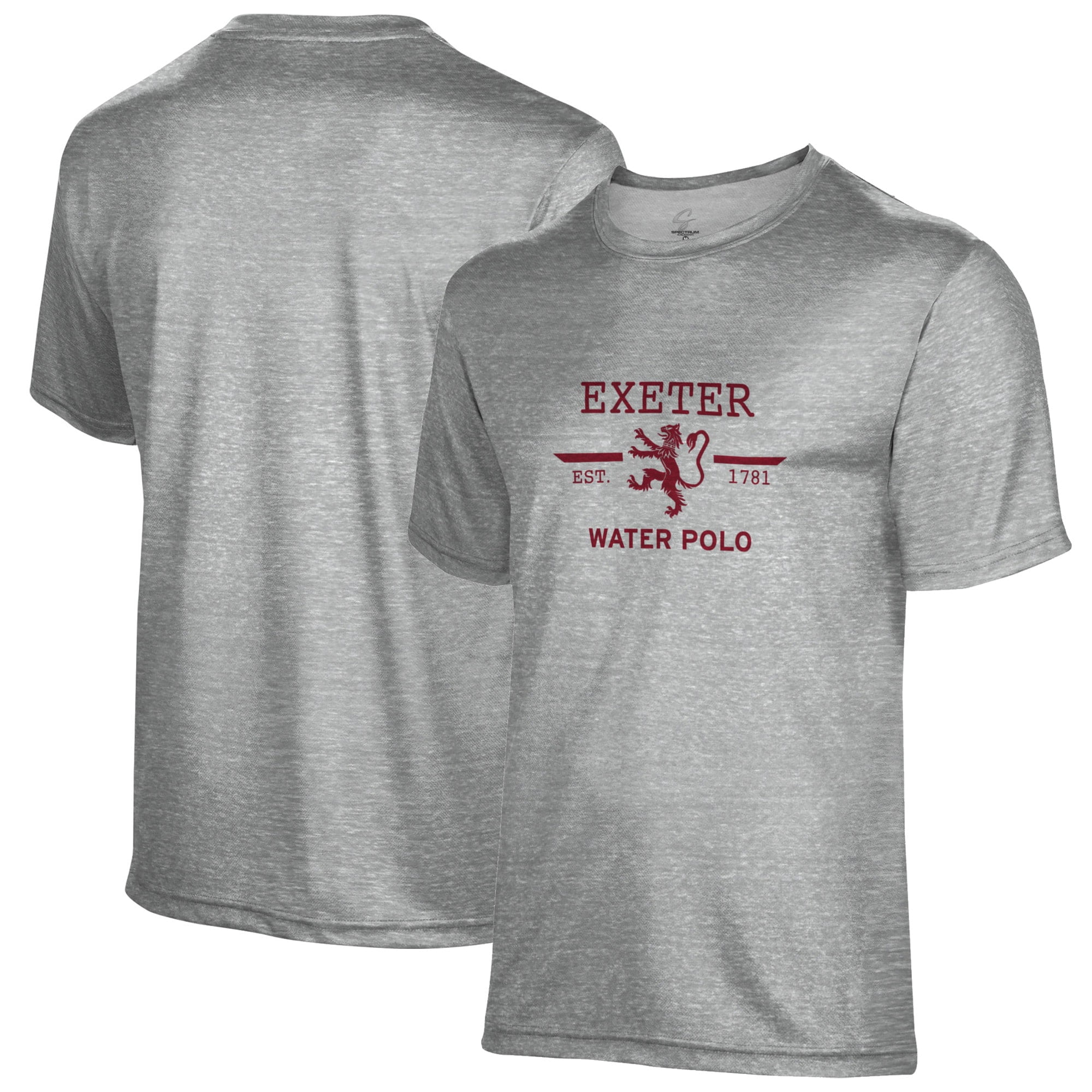 Men's Gray Phillips Exeter Academy Big Red Water Polo Name Drop T-Shirt ...