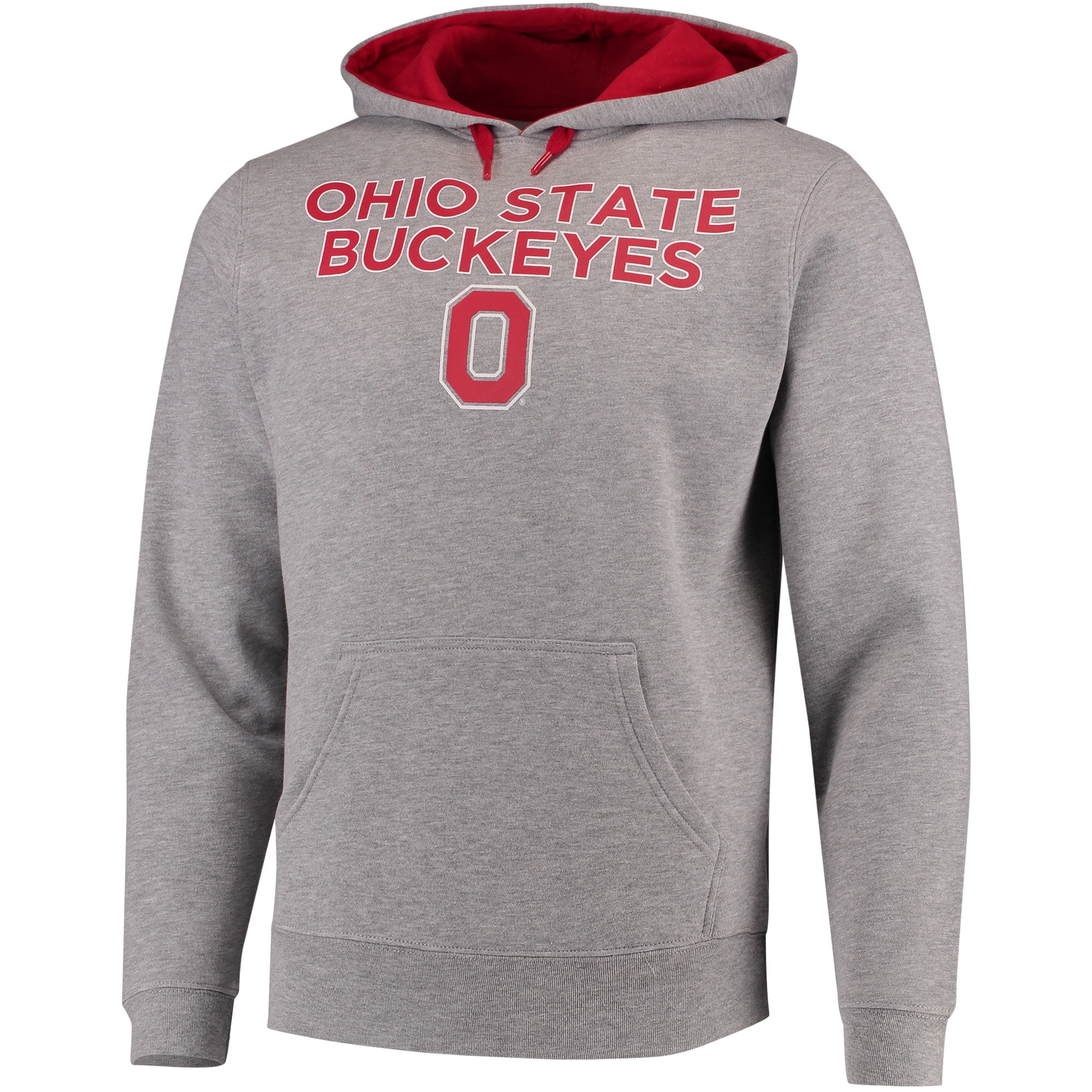 Men's Gray/Scarlet Ohio State Buckeyes End Zone Wordmark Pullover ...