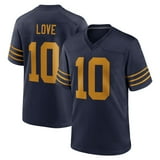 Men's Green Bay Love 10 Navy Sports Player Game Stitched Name Number T ...