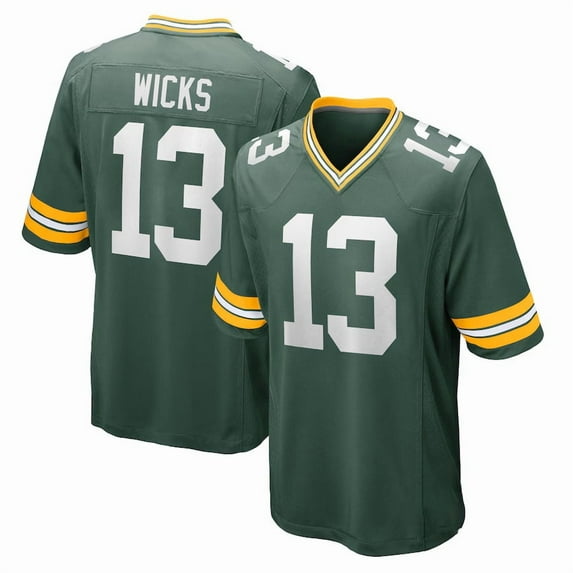Men's Green Bay Wicks 13 Green Sports Player Game Stitched Name Number ...
