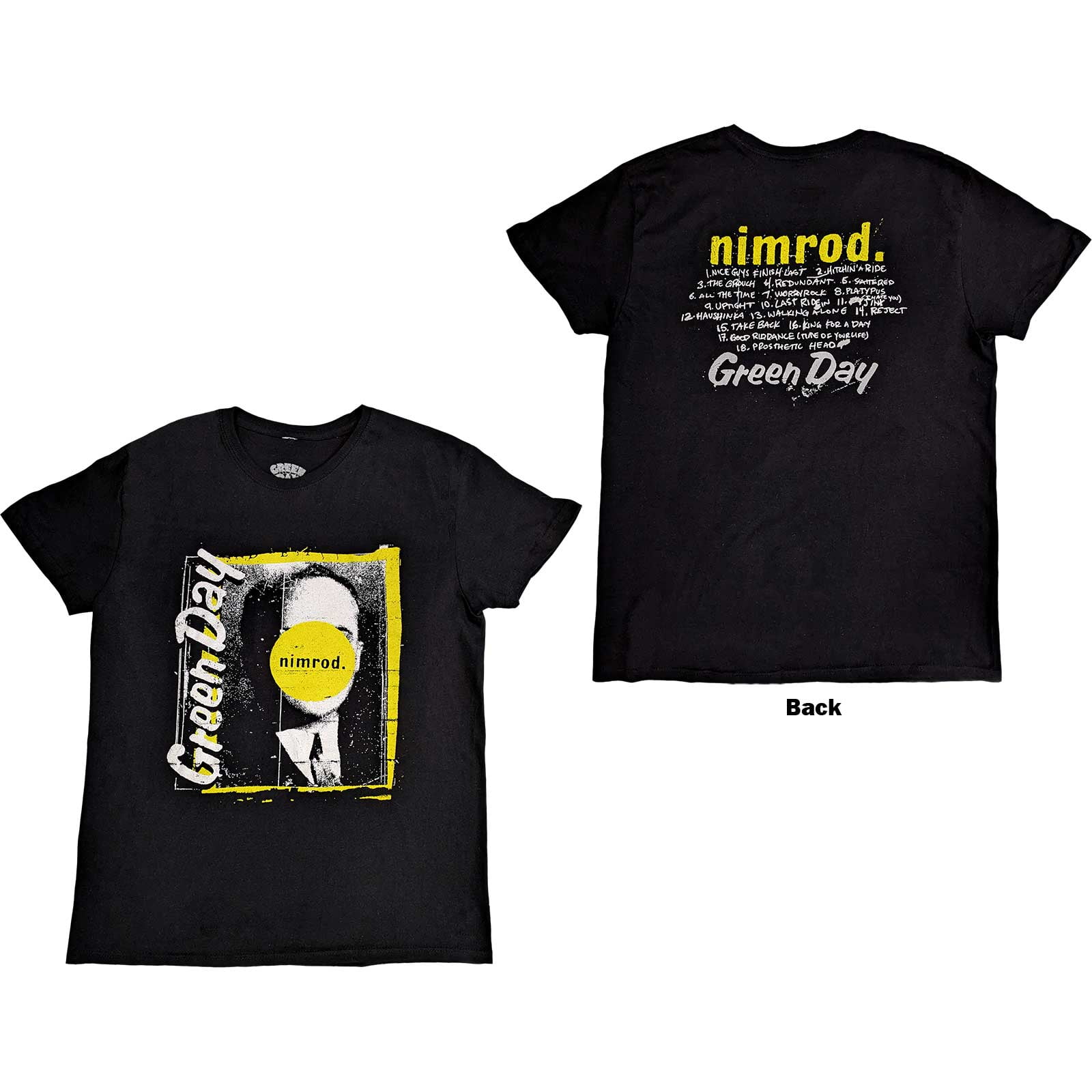 Men's Green Day Nimrod Tracklist T-shirt Small Black - Walmart.com